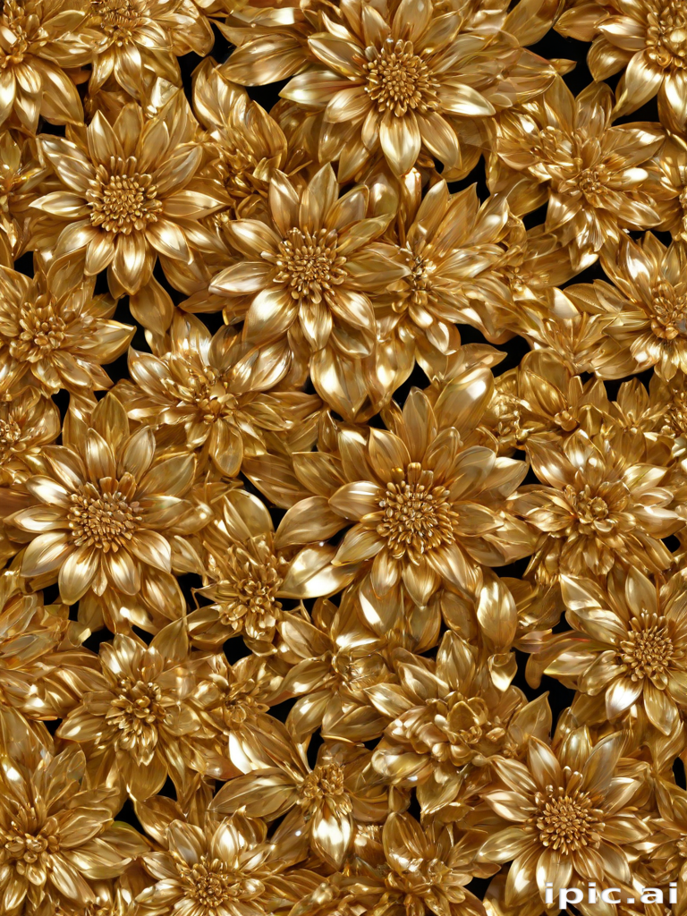 Golden Floral Abundance: A Stunning Display of Lustrous Blossoms