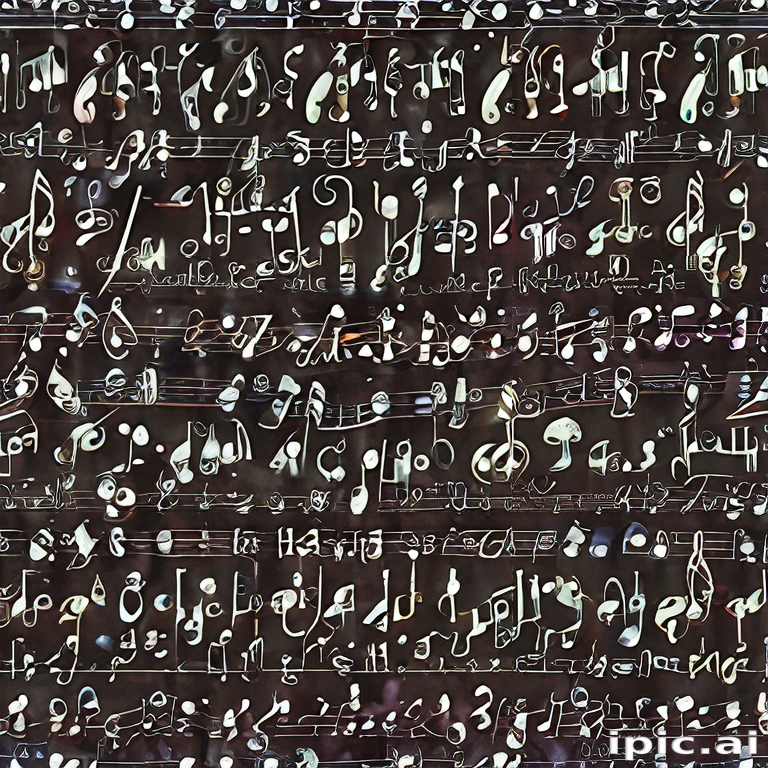 An Intricate Arrangement of Musical Notes in a Unique Patterned Design