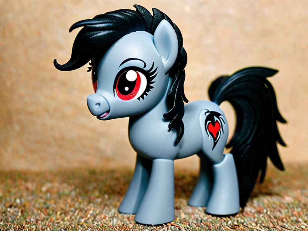 mlp g4 pony dark alicorn white face red eyes black mane