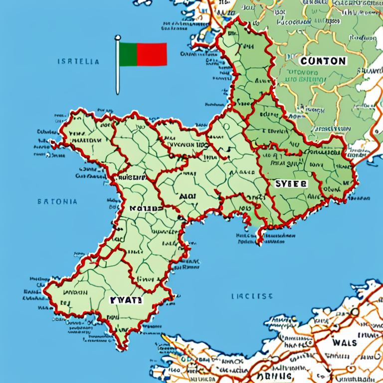 the map of the country wales, in a single colour line syle