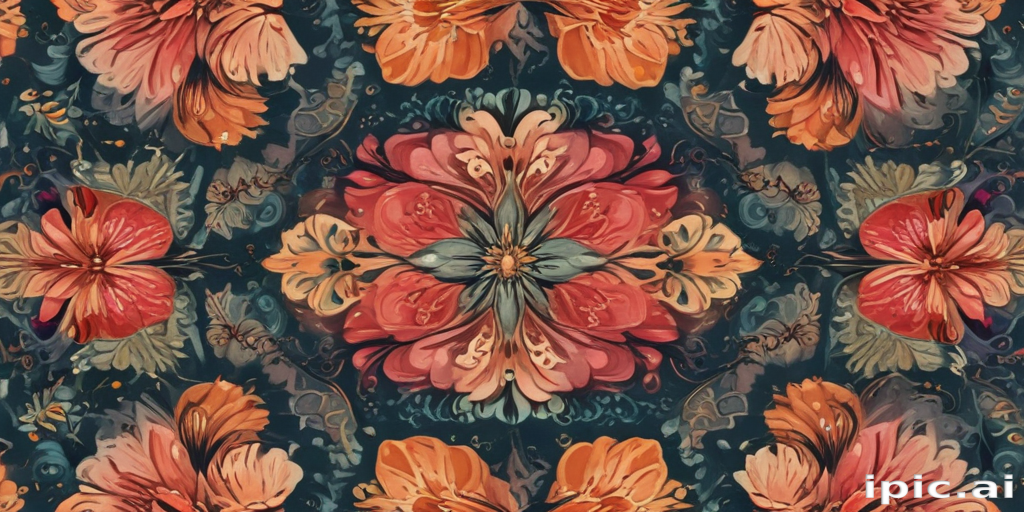 Vibrant Floral Pattern with Intricate Details and Rich Color Palette ...