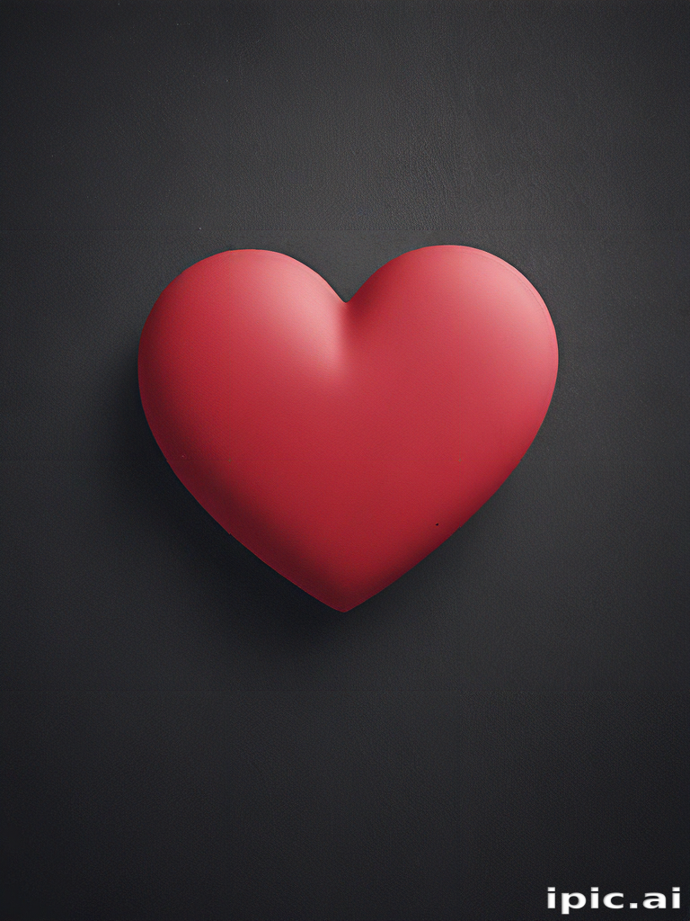 Vibrant Red Heart Against a Dark Background Symbolizing Love and Emotion