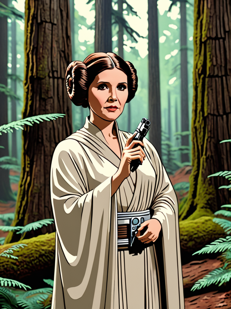 Princess Leia animated forest