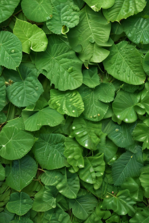 Lush Green Leaves Creating a Vibrant and Textured Nature Background ...