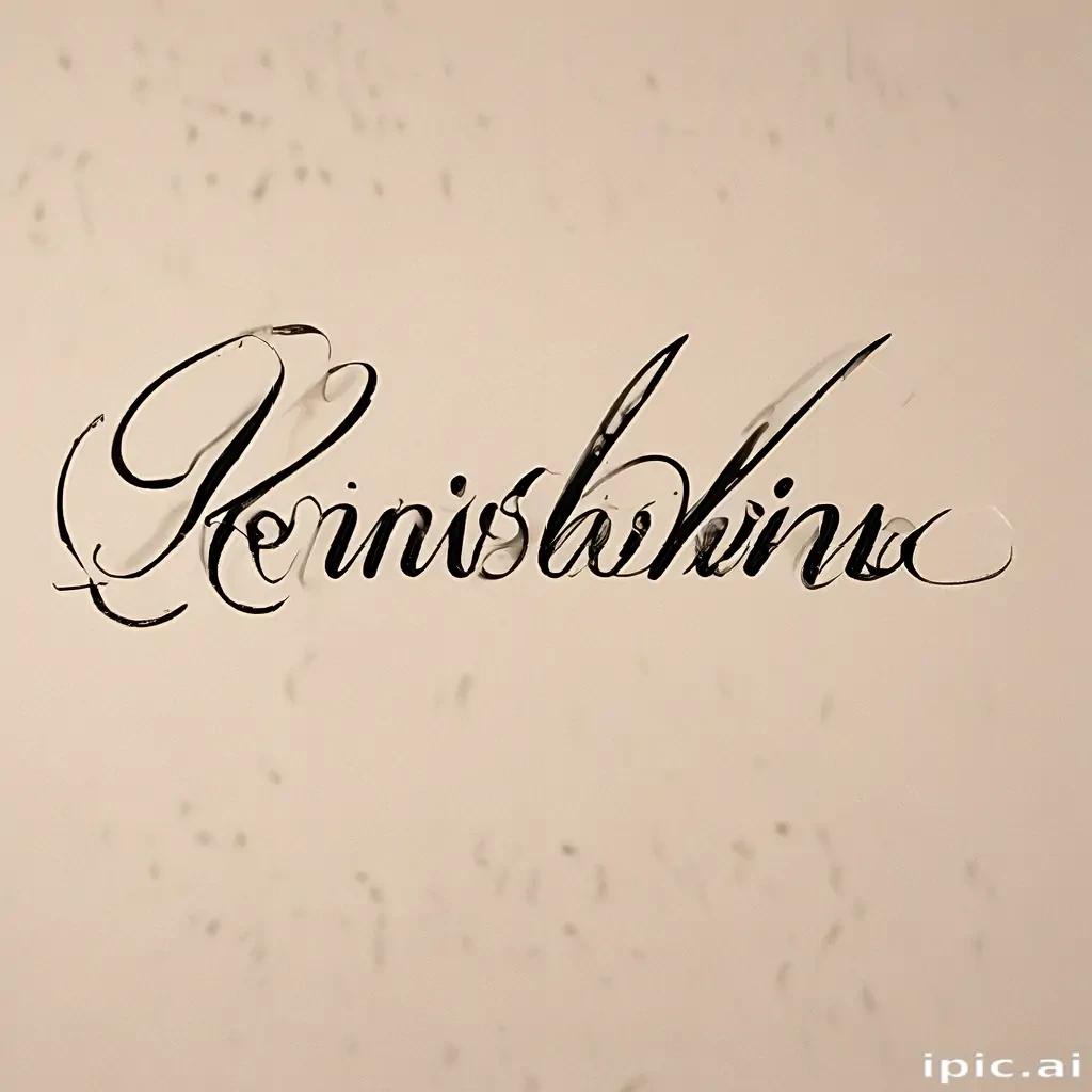 Elegant Calligraphy Displaying the Word Peninsula in Reflective Style.