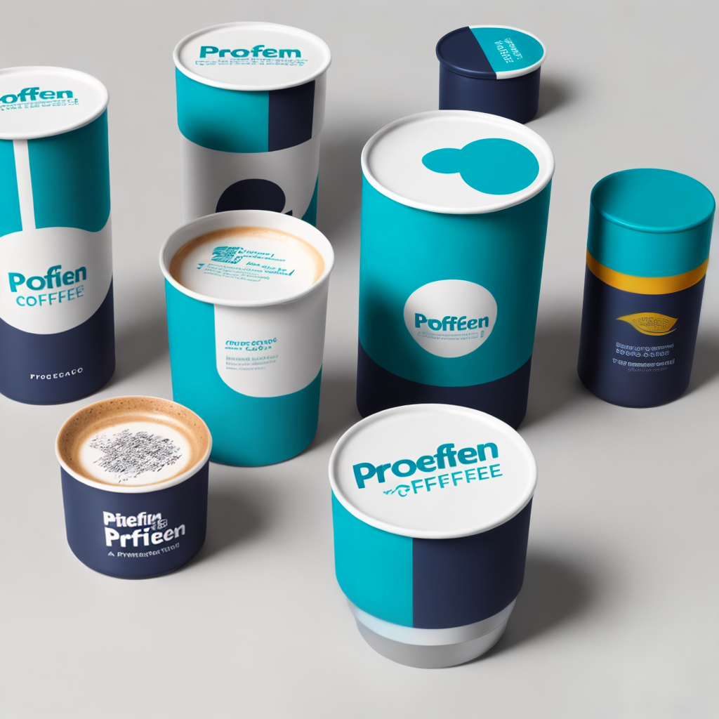 cylindrical product packaging design for Proffeen coffee brand