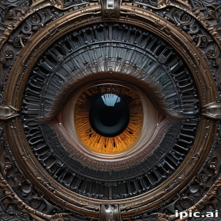 Intricate Mechanical Eye Surrounded by Ornate Gear-Like Designs and ...