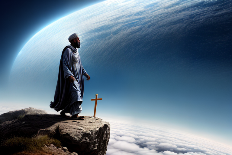 The Prophet of God, Idris, walks on the clouds