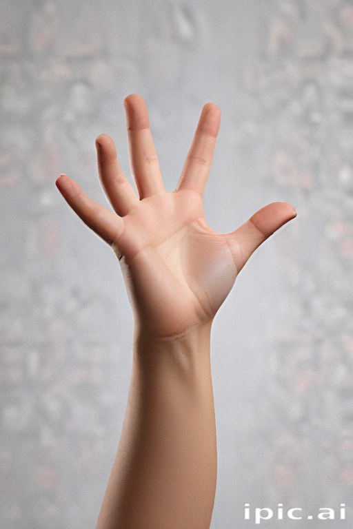An Outstretched Hand Reaching Upward Against a Soft Textured Background.