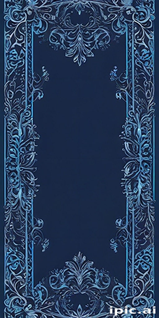 Elegant Blue Floral Frame Design for Decorative or Artistic Purposes