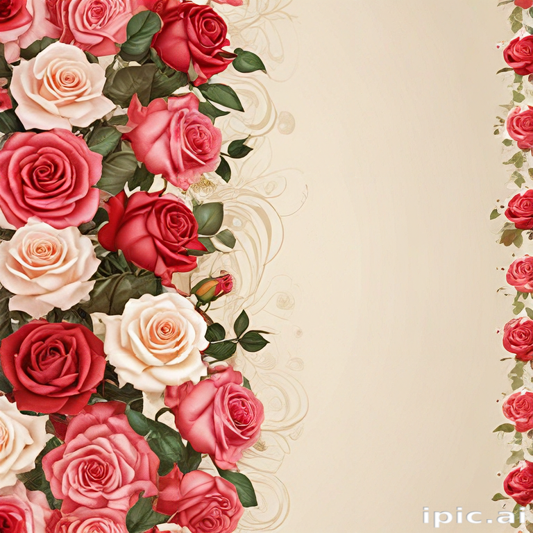 Beautiful Arrangement of Pink and Red Roses on a Soft Background