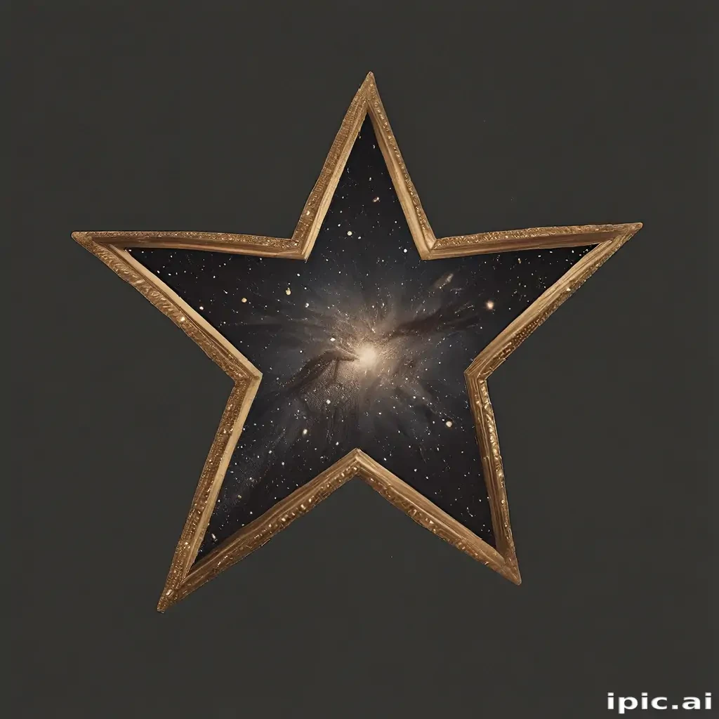 Golden Star Frame Showcasing a Dazzling Cosmic Scene of Stars