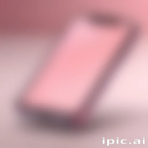 A Soft Pink Smartphone Positioned Elegantly Against a Blurred Background.