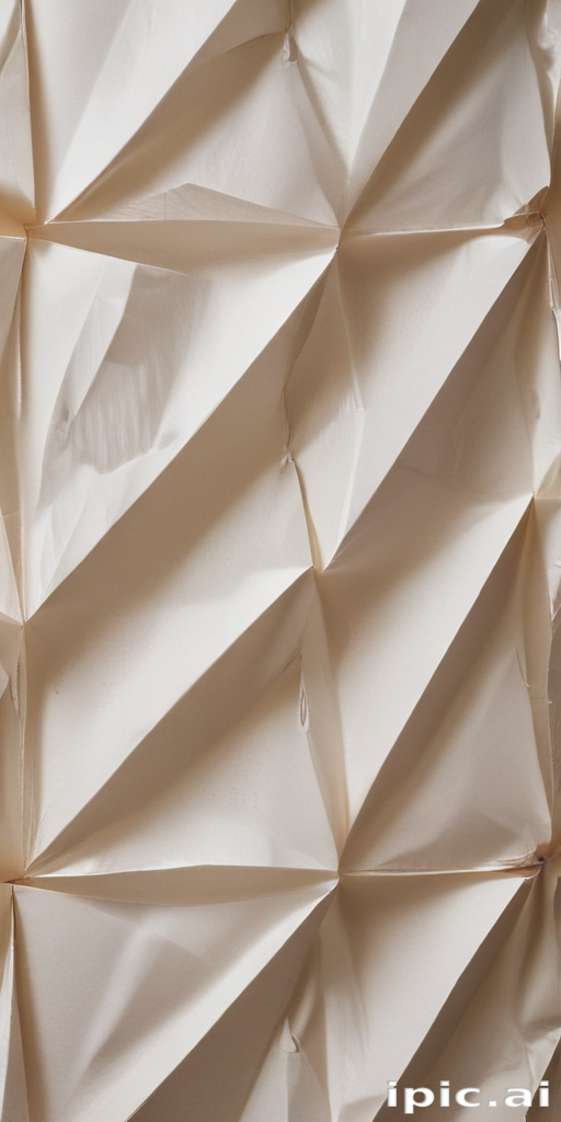 Intricate Creases and Textures of a Folded Paper Surface Design