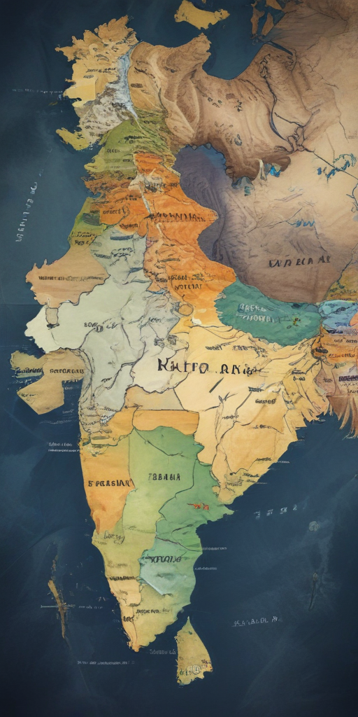 Detailed Map of India Highlighting Regions, Landforms, and Cultural Areas