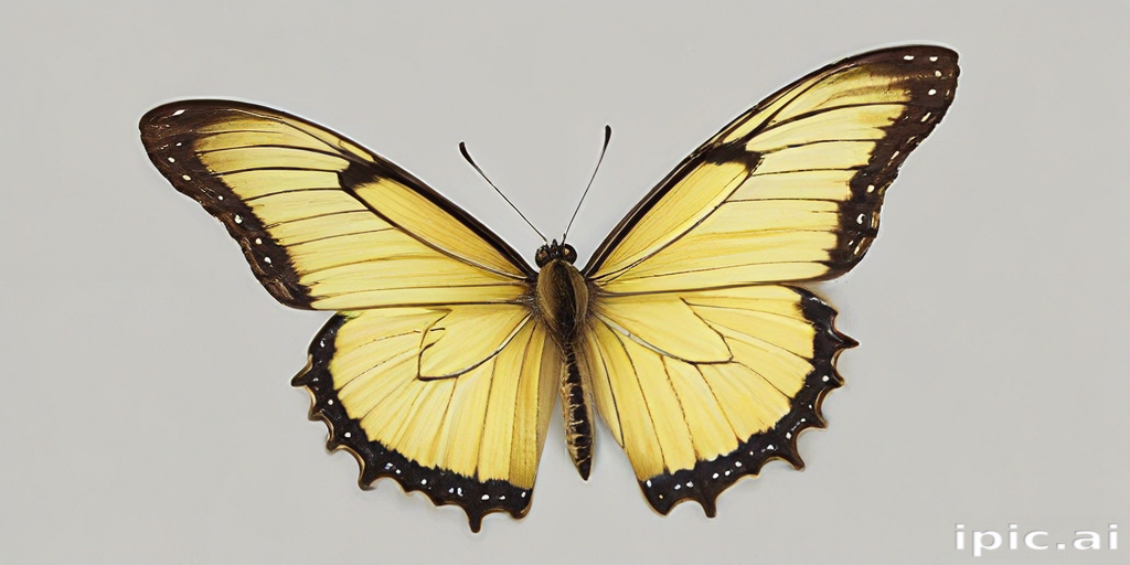 A Stunning Yellow Butterfly Displaying Its Intricate Wing Patterns and ...