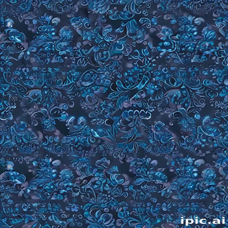 Intricate Blue Floral Patterns Creating a Mystical and Serene ...