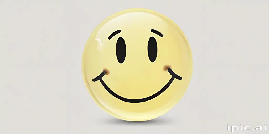 A Bright and Cheerful Smiley Face Emblem Radiating Positive Energy and Joy.