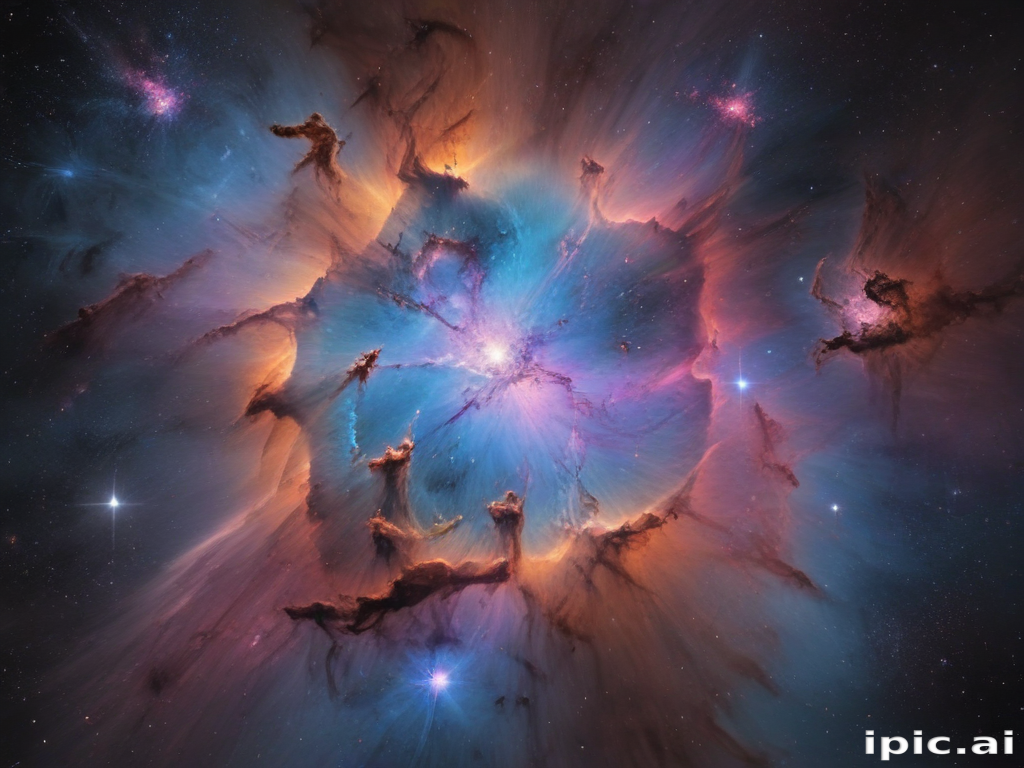 Vibrant Cosmic Nebula Illuminating the Vast Expanse of Outer Space