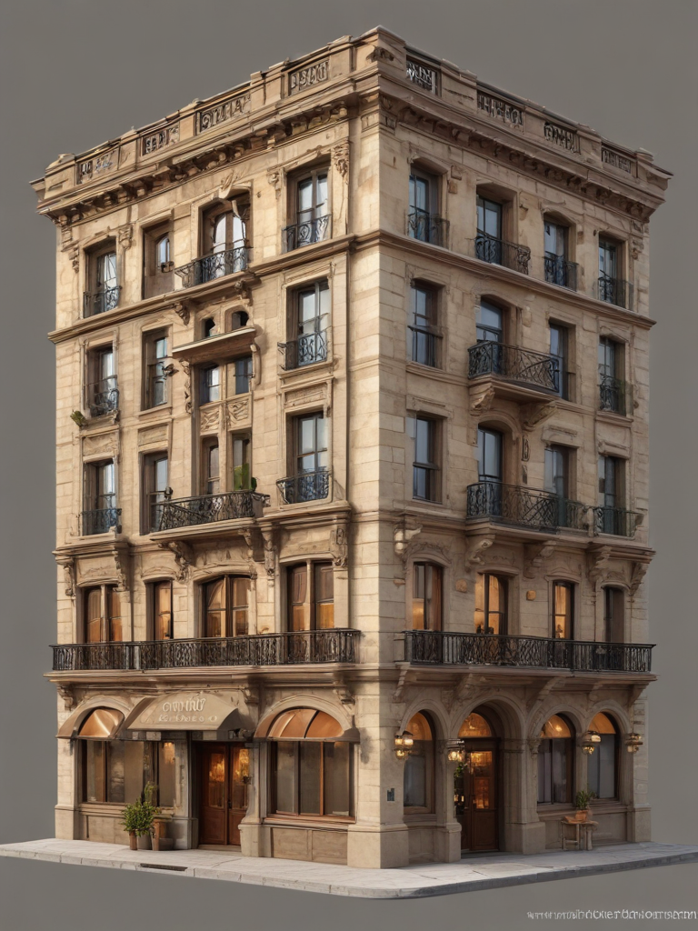 Elegant Historic Building with Ornate Architecture and Charming Facade Details.