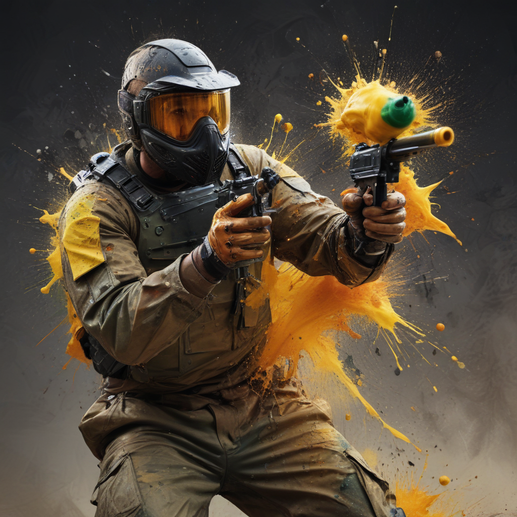 A Bold and Colorful Depiction of a Tactical Shooter in Action.