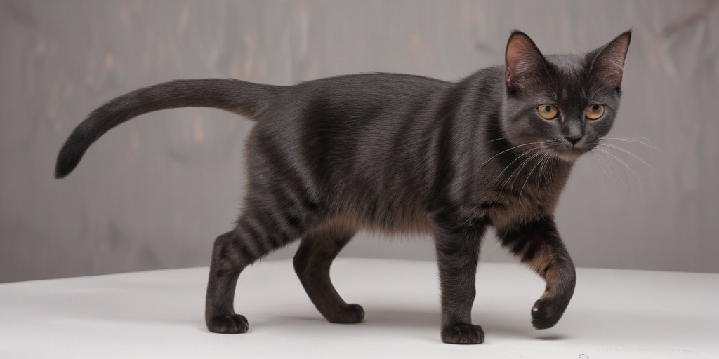 A Playful Black Cat Strutting Across a Brightly Lit Surface.