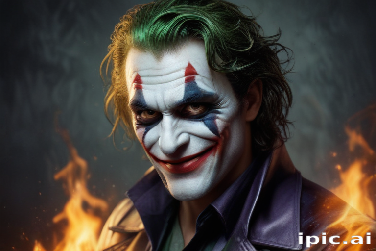 Captivating Portrait of a Villain with Distinctive Green Hair and Smirk