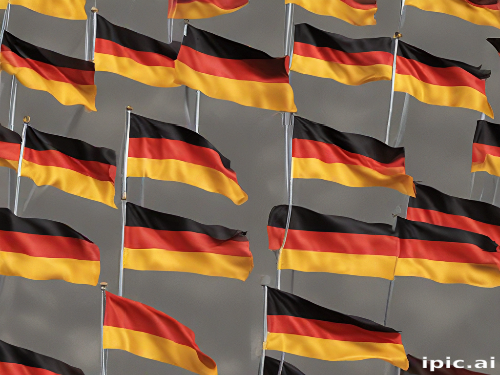 A Vibrant Display of Numerous German Flags in a Dynamic Arrangement