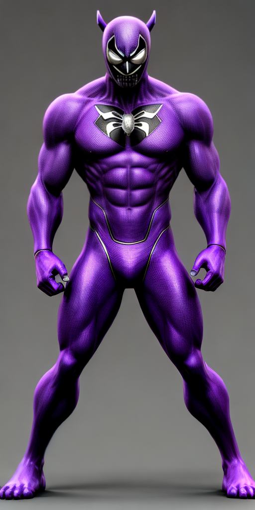 Male Purple symbiote with no mouth with beetle symbol
