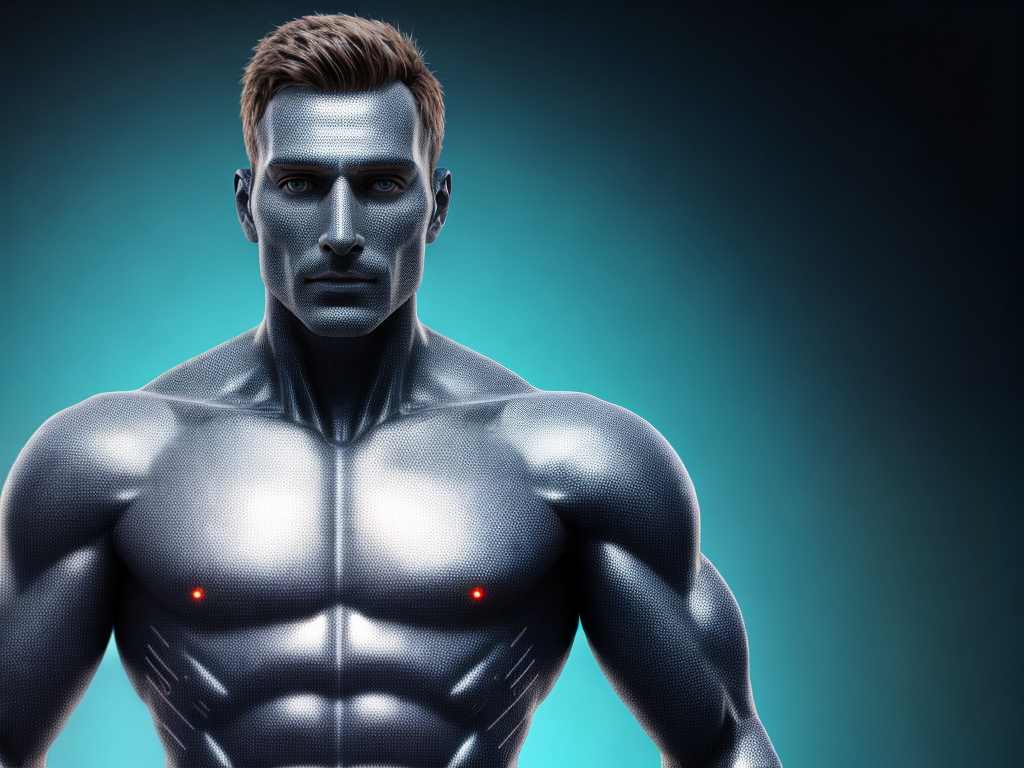 create a man with his entire body made of electronic parts, image ...