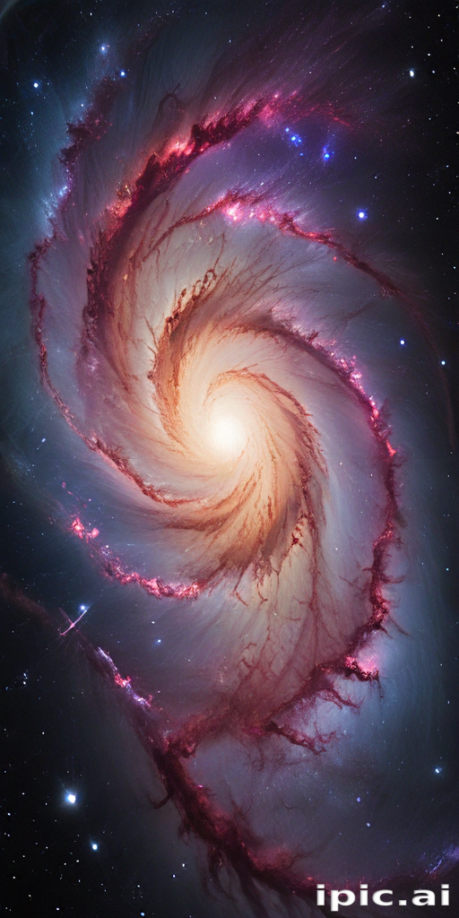 Stunning Visualization of a Spiral Galaxy with Vibrant Cosmic Colors and Patterns