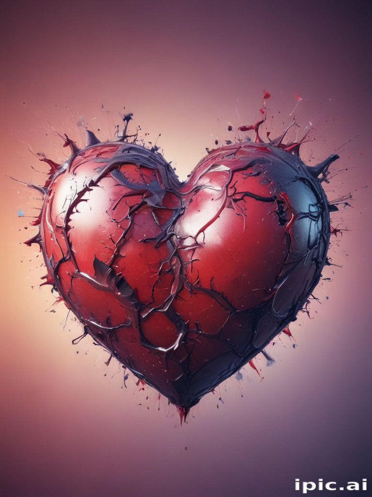 Shattered Heart: A Stunning Visual Representation of Love and Pain