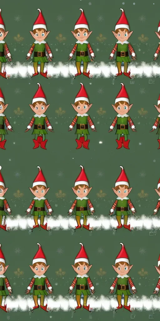 Playful Holiday Elves in Festive Outfits on a Snowy Background Design