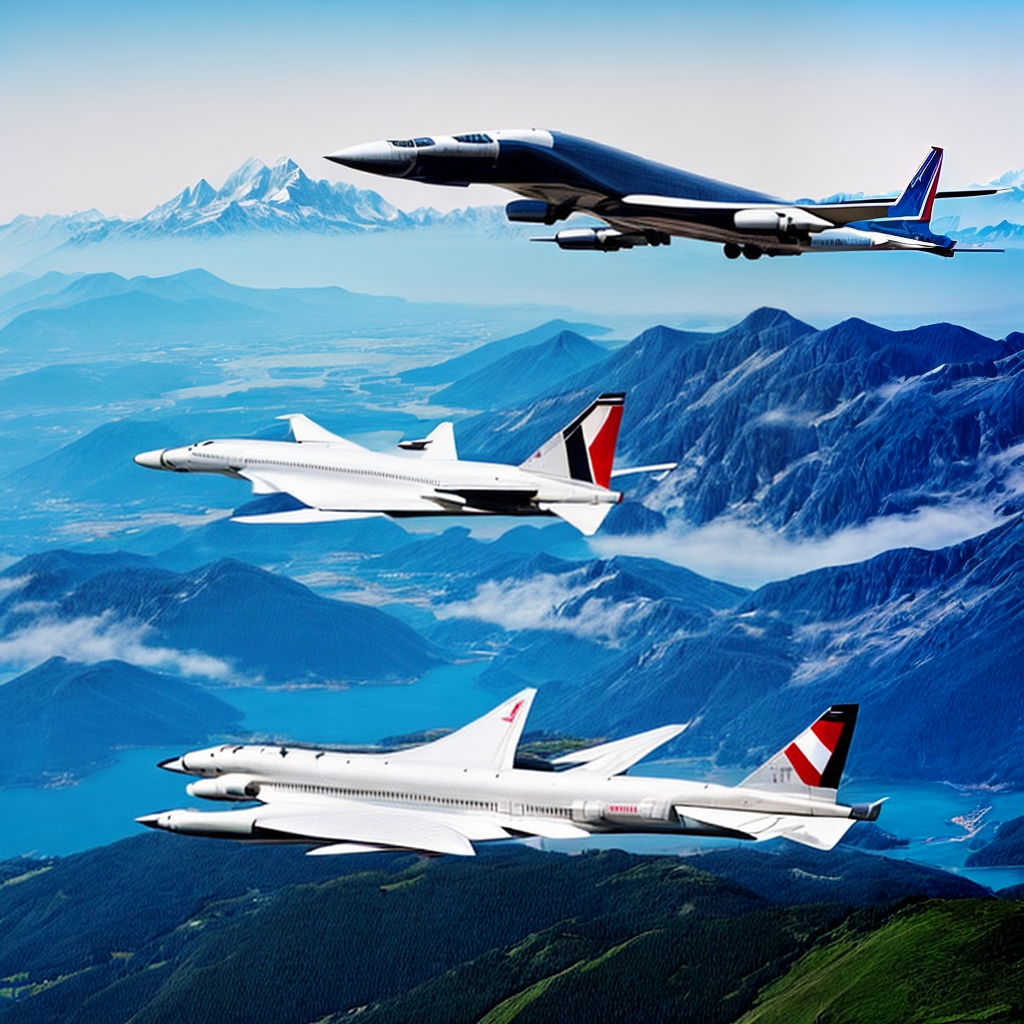 Concorde flying over the Alps