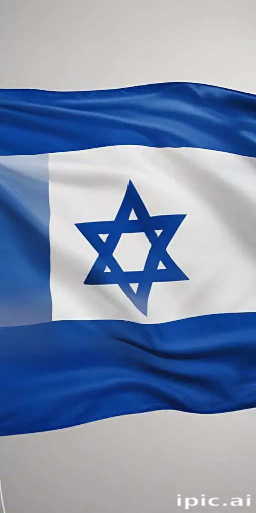 The National Flag of Israel Featuring the Star of David Design.