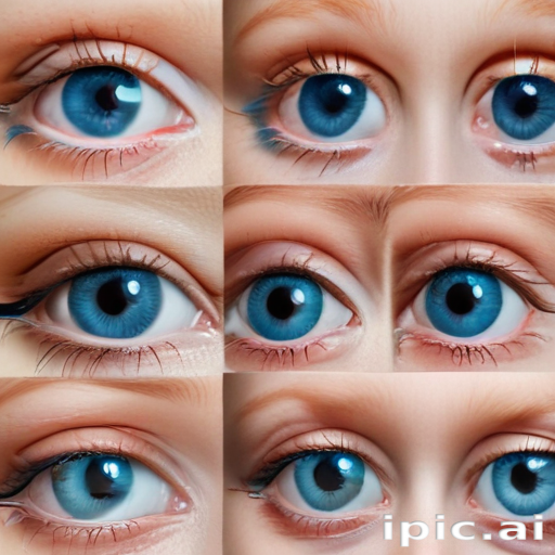 Close-Up Study of Six Different Blue Eyes Showcasing Unique Features