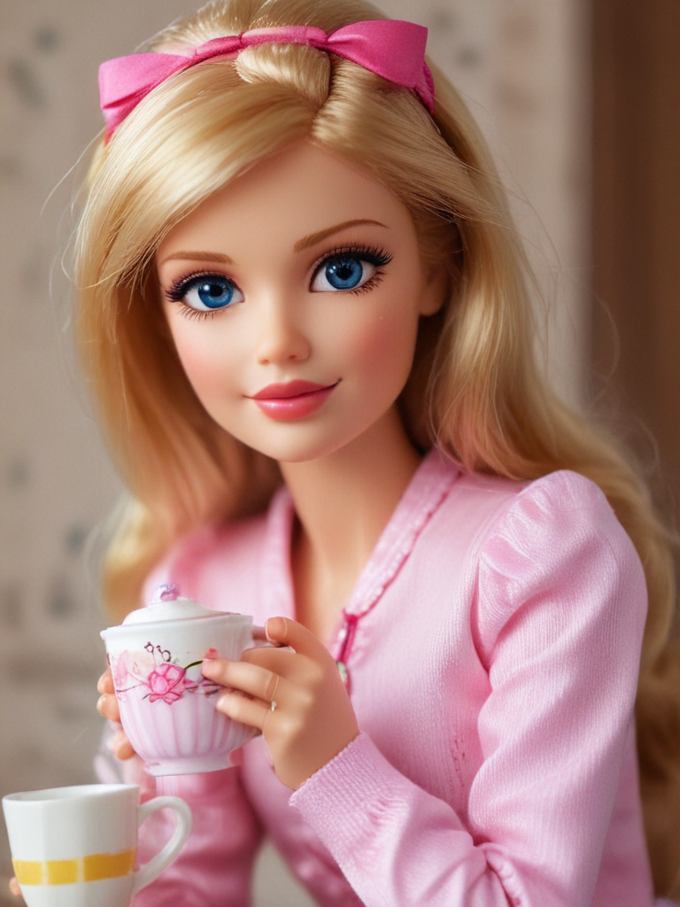 Barbie dolls drinking tea