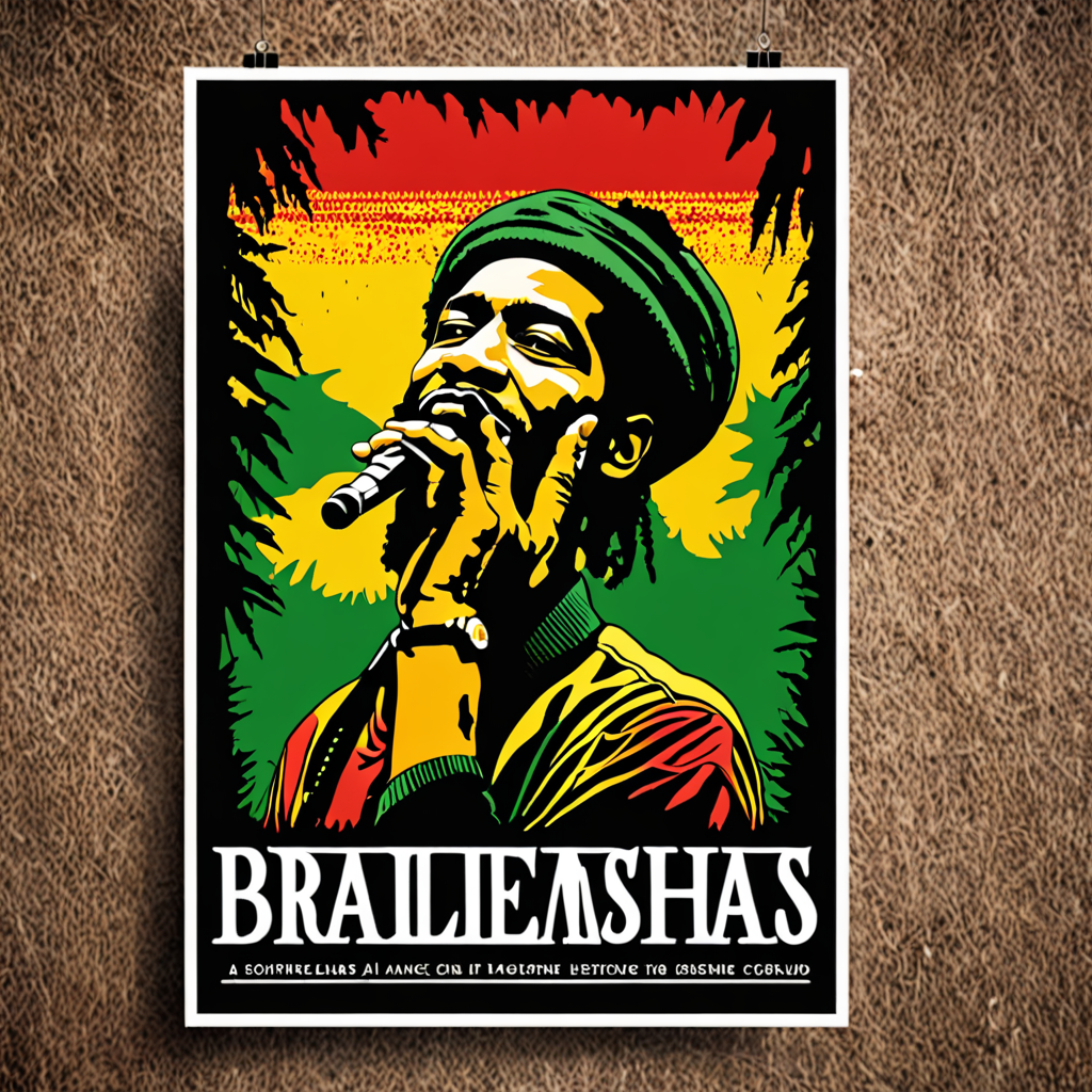 burned ground reggae ska aesthetic poster "BAILEMOS"