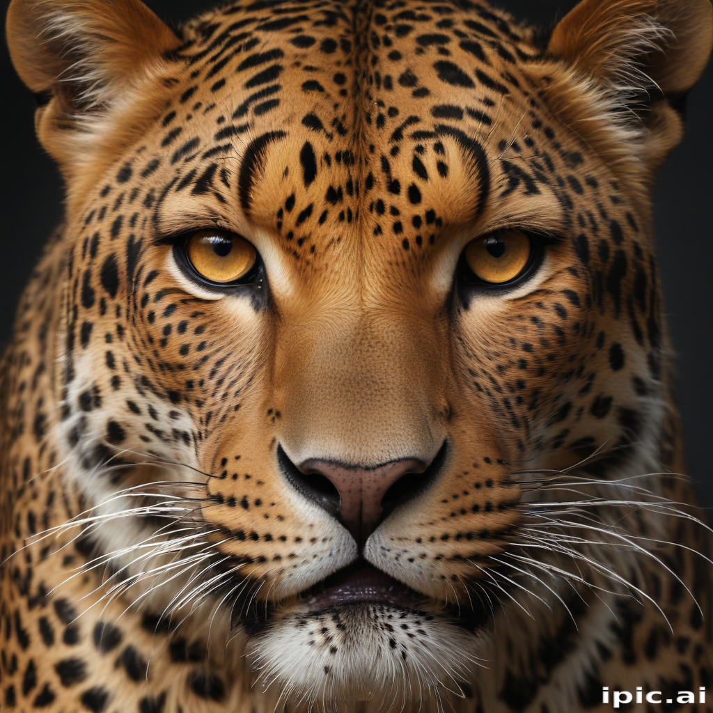 A Majestic Close-Up of a Stunningly Detailed Leopard's Face and Features