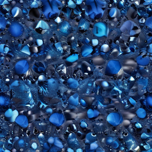 An Abstract Close-Up of Sparkling Blue Gems and Textures in Nature