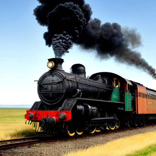 a dragon standing in front of a steam locomotive