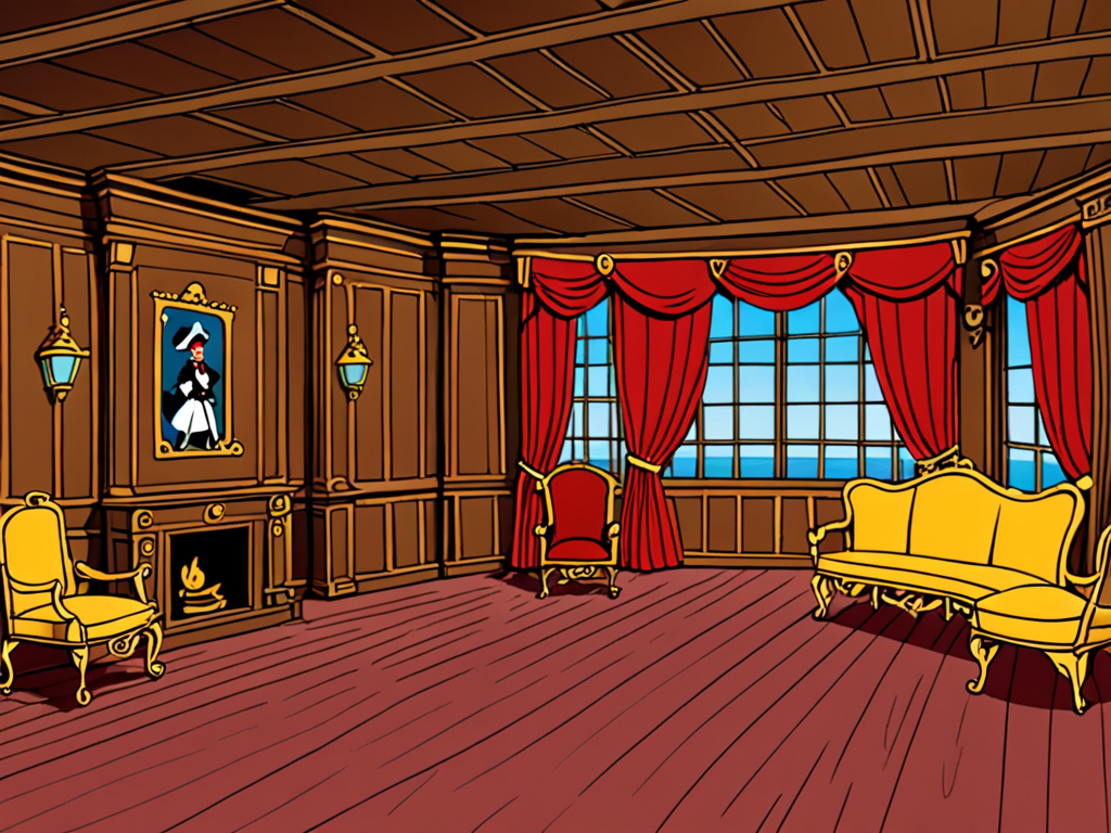 Interior of Captain Hook's state room on the pirate ship from the ...