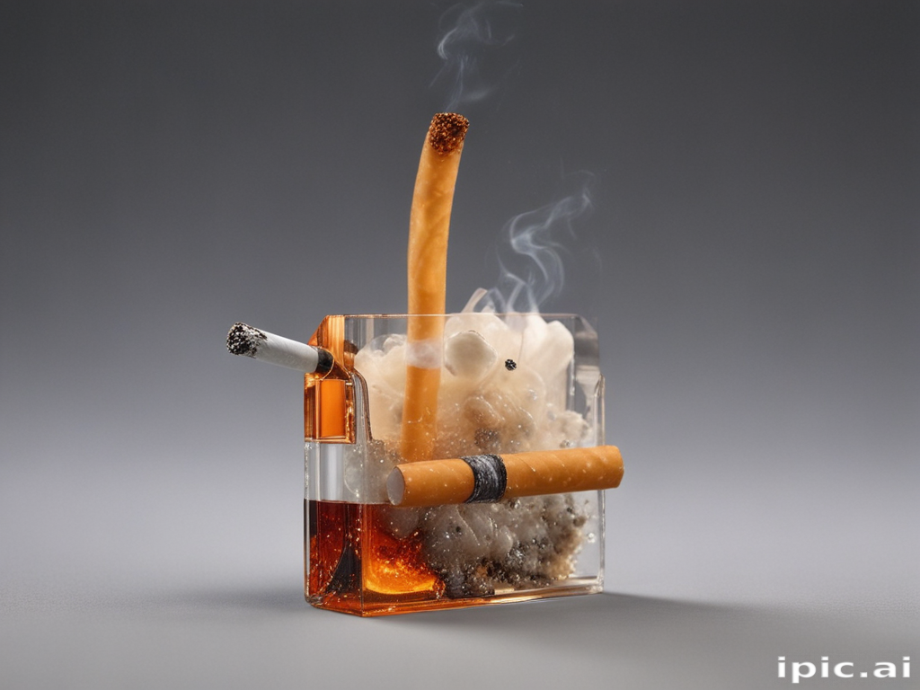Artistic Representation of Cigarettes in a Unique Transparent Container ...