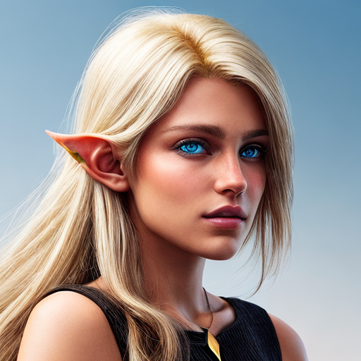 Half-elf paladin blond hair heterochromia