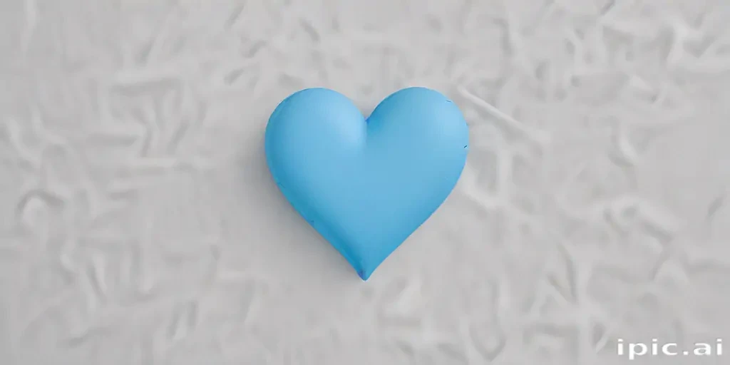 A Soft Blue Heart Shape Against a Light Textured Background