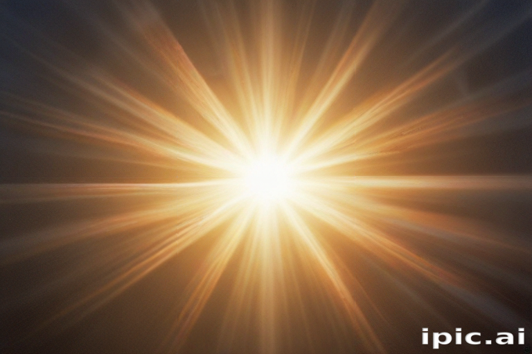 Radiant Burst of Light Emanating from a Central Point in Darkness