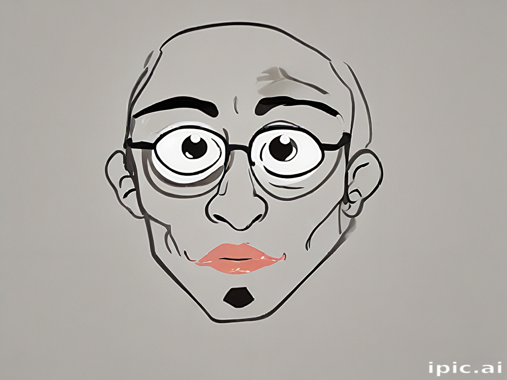 Cartoonish Character with Large Glasses and Unique Facial Features on ...