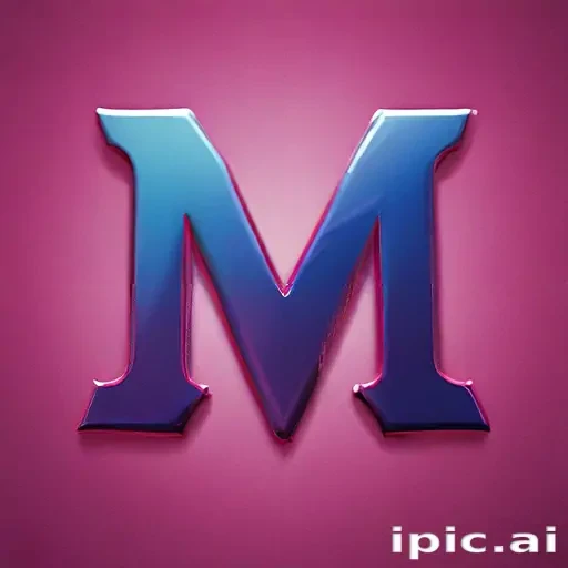 Stylized Letter M Against a Vibrant Pink Background with Glossy Finish