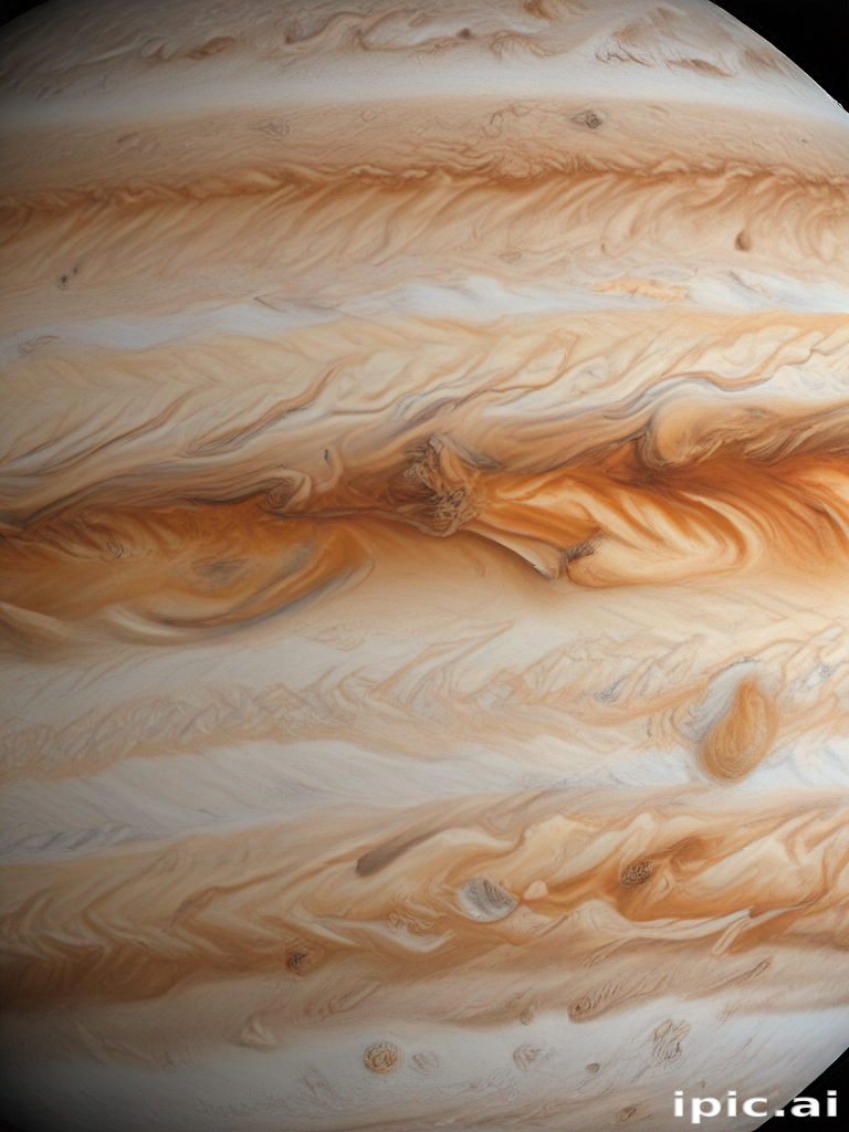 Stunning Close-Up of Jupiter's Colorful Swirls and Atmospheric Patterns