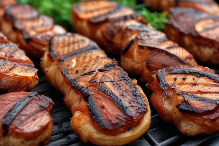 Deliciously Grilled Pork Chops with Perfectly Charred Marks and Juicy ...